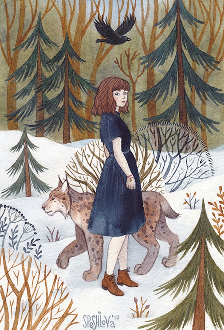 Anna Speshilova met en scène des personnages entourés d'animaux dans un ...