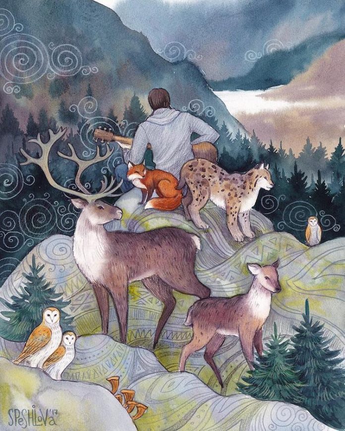 Anna Speshilova met en scène des personnages entourés d'animaux dans un ...